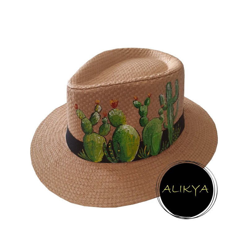 Leaves,straw Hat,fedora Hat,handpainted Fedora,hand Painted Hats,summer ...