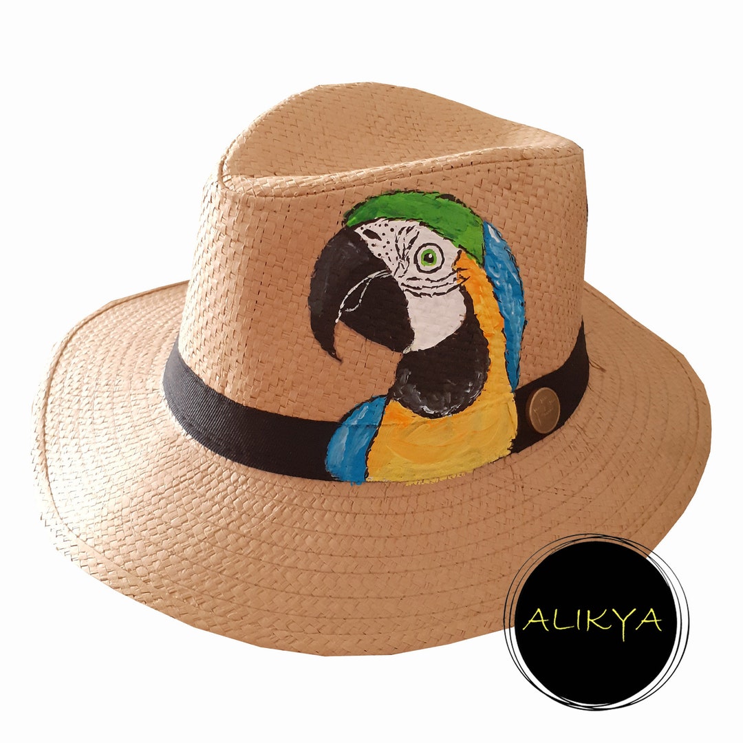 Hand Painted Parrot Hat-colorful Animals Hats-traditional Mexican Hat ...