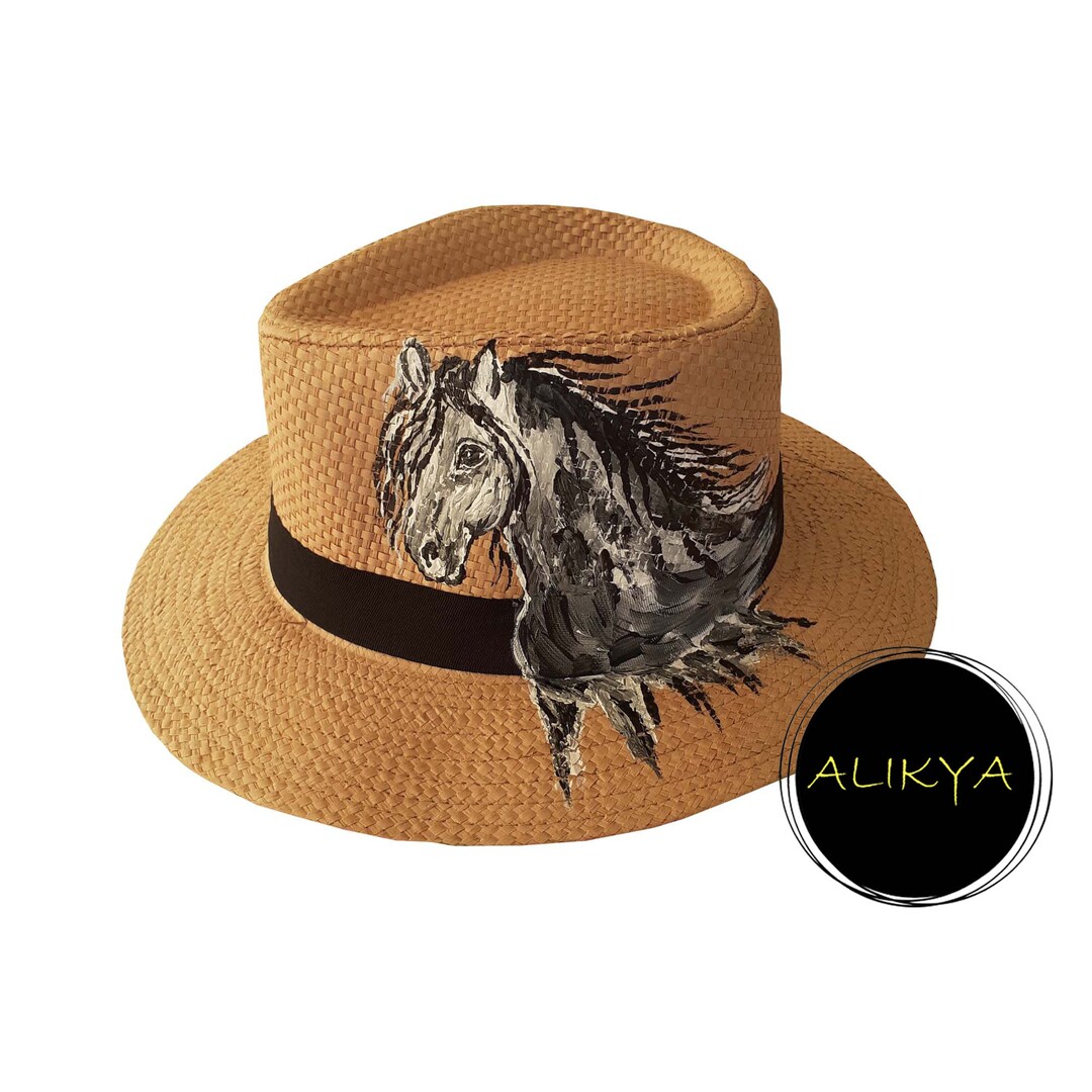 Hand Painted Horse Hat-colorful Animals Hats-traditional Mexican Hat ...