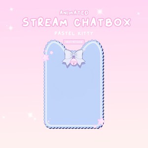 Animated Chat Box | Cute Twitch Overlay With Adorable Blue Cat Design ...