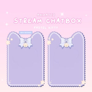 Cute Animated Twitch Chat Box Overlay With Adorable Purple Cat Design ...