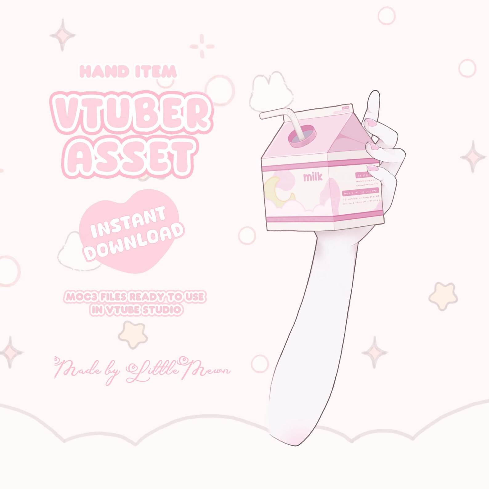 Vtuber Asset | Moon Milk | Vtube Studio - Etsy