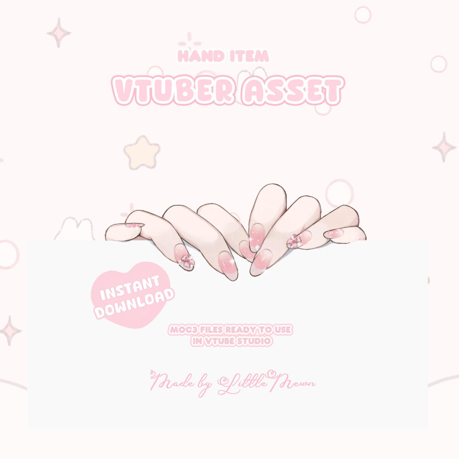 Vtuber Asset | Rigged Princess Peekaboo Hands - Etsy
