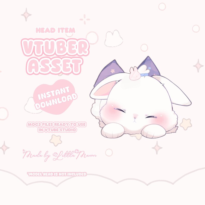 Vtuber Asset | Rigged Sleeping Bunny - Etsy