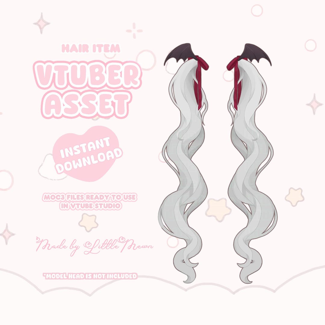 Vtuber Asset | Vampira Twin Tails | Vtube Studio - Etsy