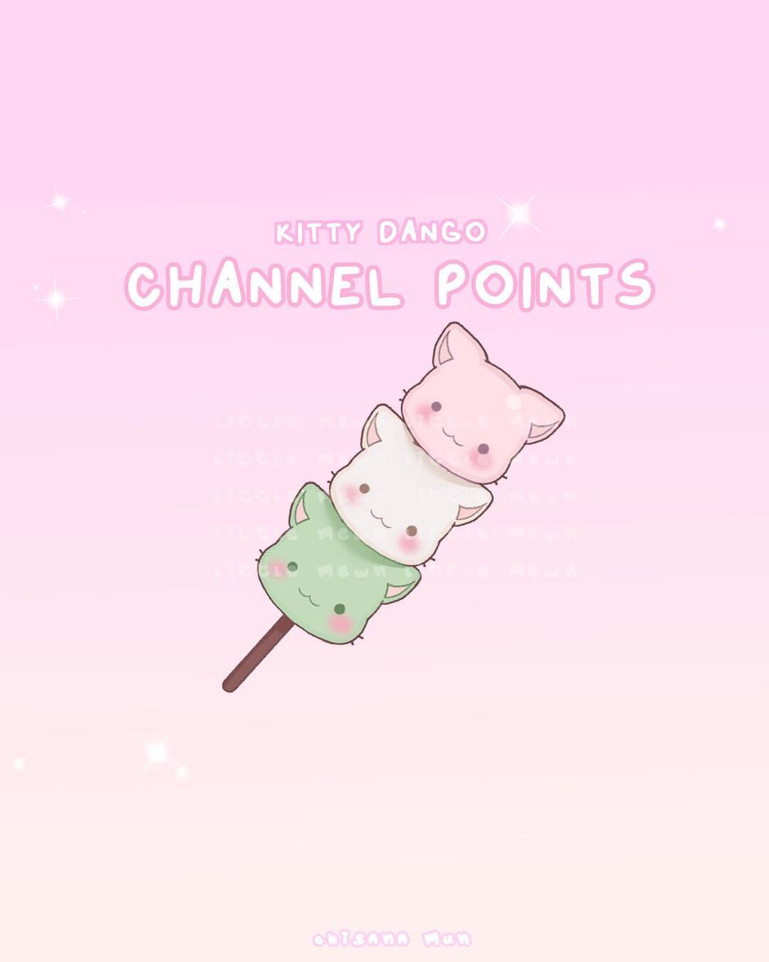 Channel Points Icon Kawaii Kitty Dango Cute Twitch Youtube Stream - Etsy