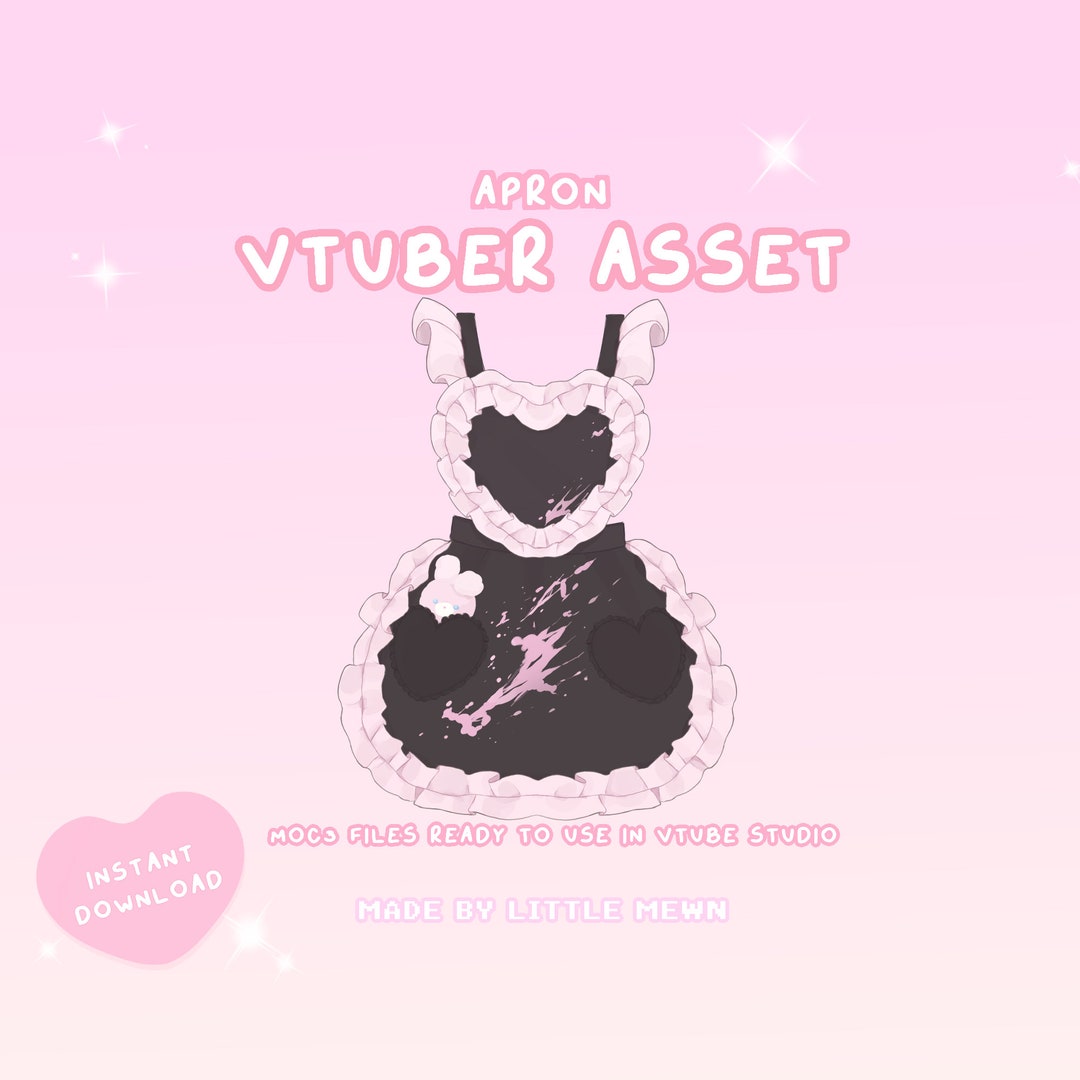 Vtuber Asset | Rigged Sweetheart Apron Cherry Kiss - Etsy