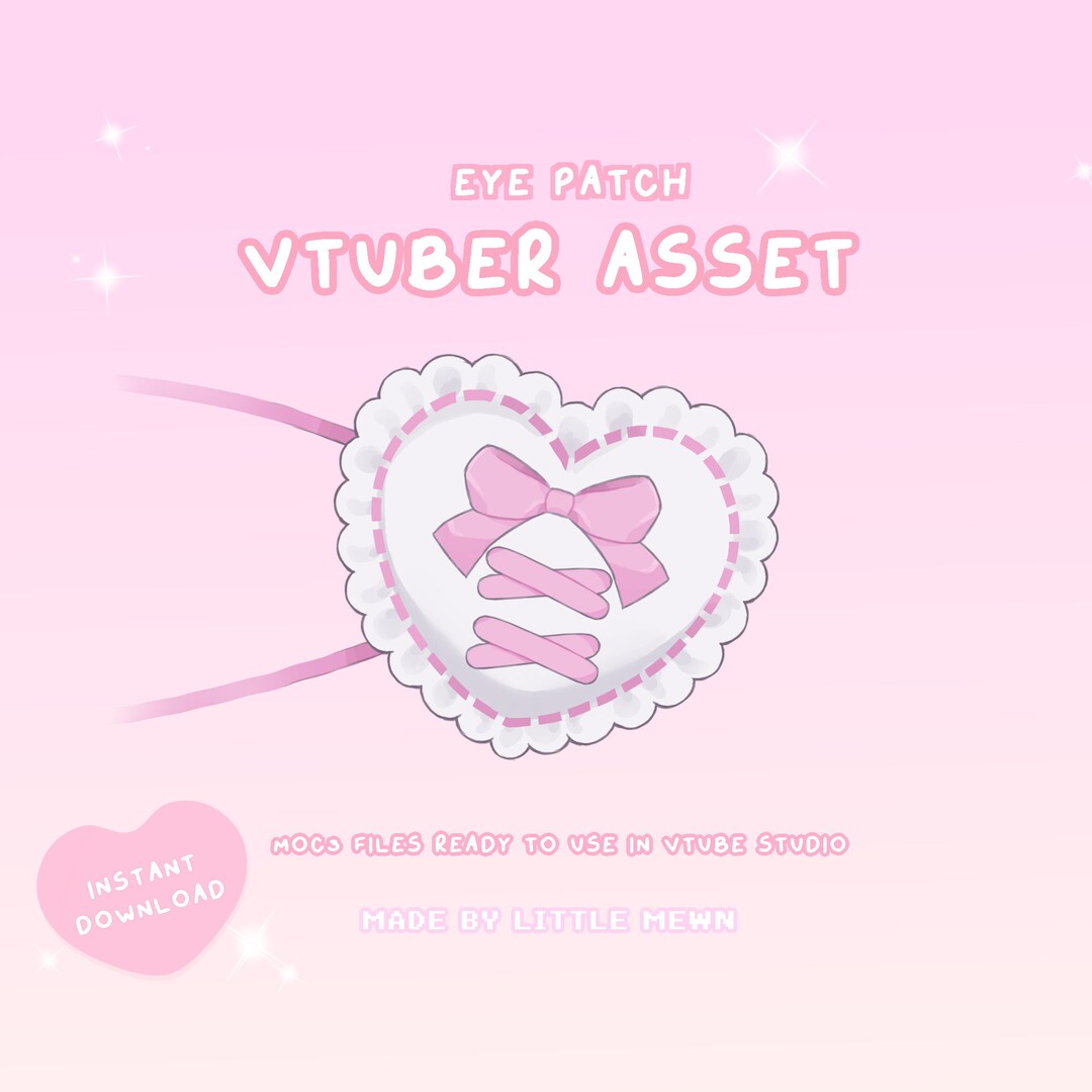 Vtuber Asset Rigged Heart Ribbon Eye Patch - Etsy