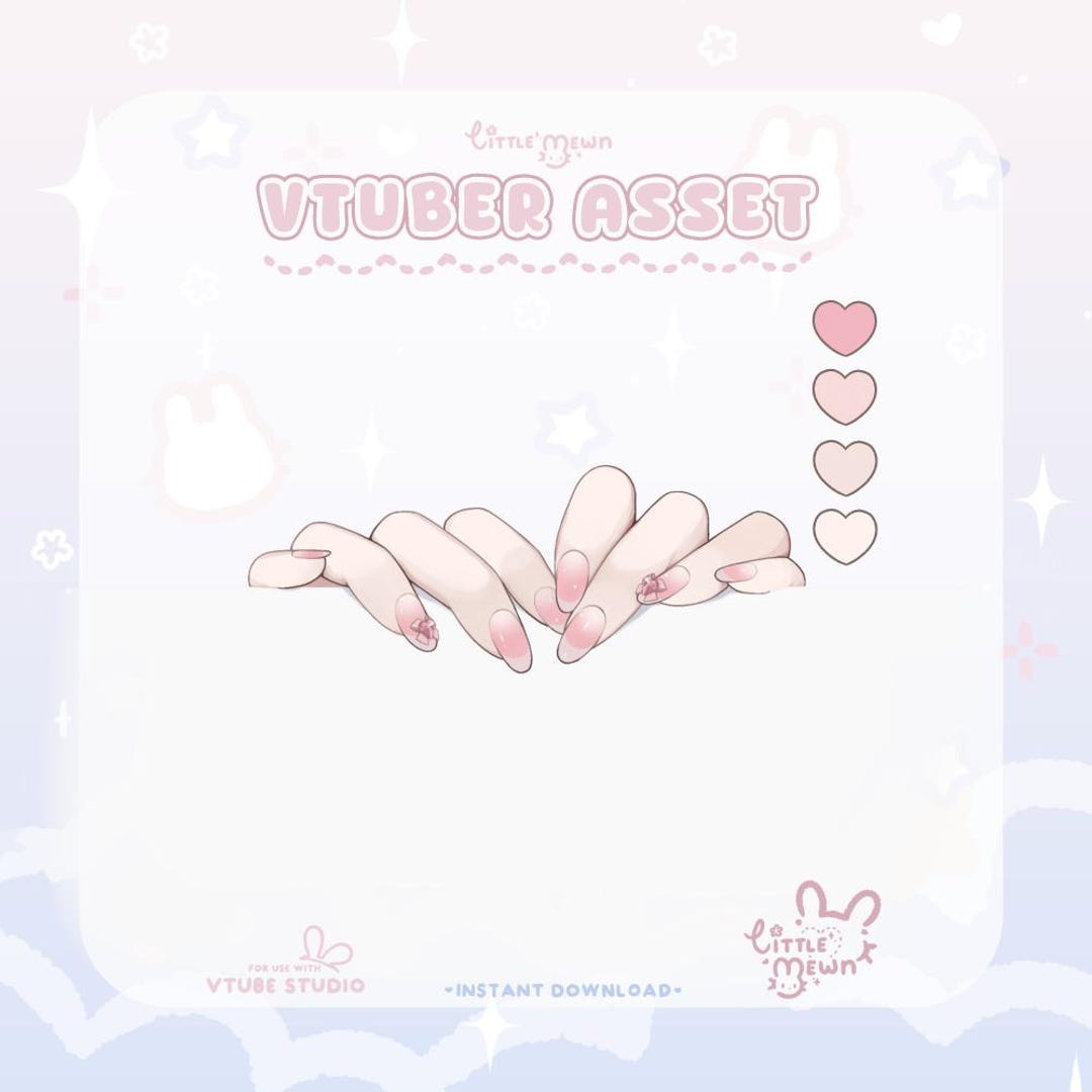 Vtuber Asset | Rigged Princess Peekaboo Hands | Vtube Studio - Etsy