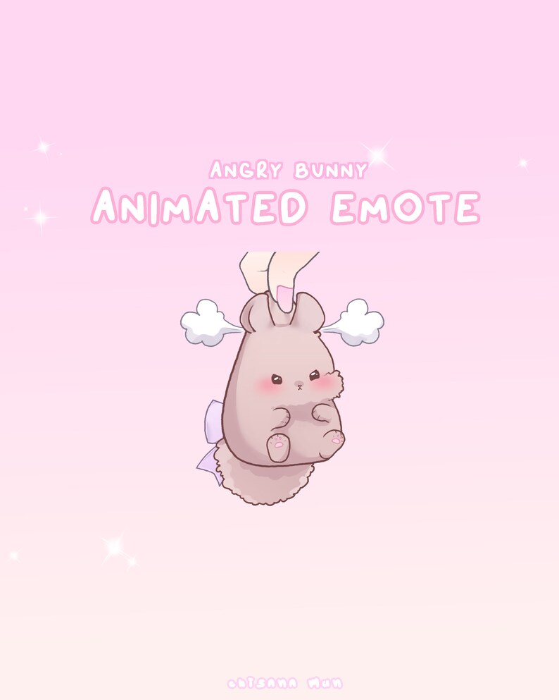 Emote Cute Angry Bunny for Twitch Streaming - Etsy