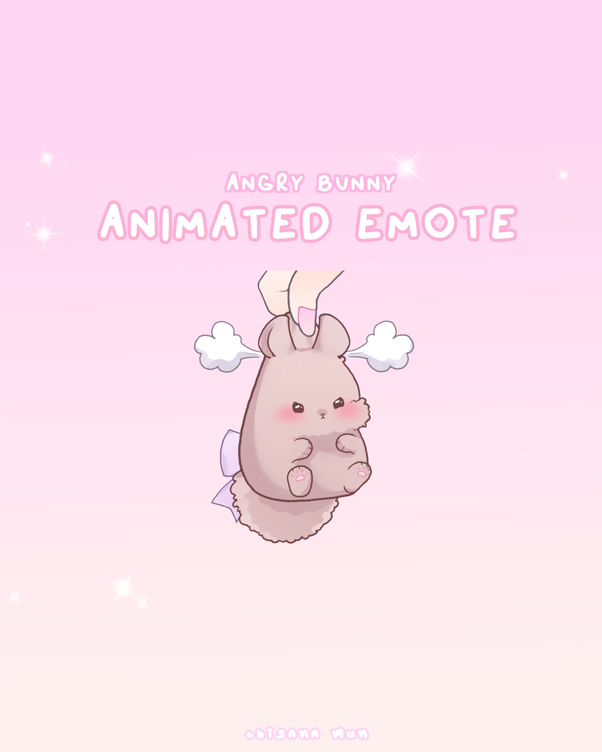 Emote Cute Angry Bunny for Twitch Streaming - Etsy Canada