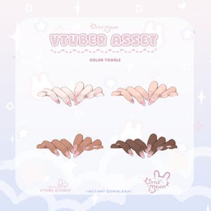 Vtuber Asset | Rigged Princess Peekaboo Hands | Vtube Studio - Etsy