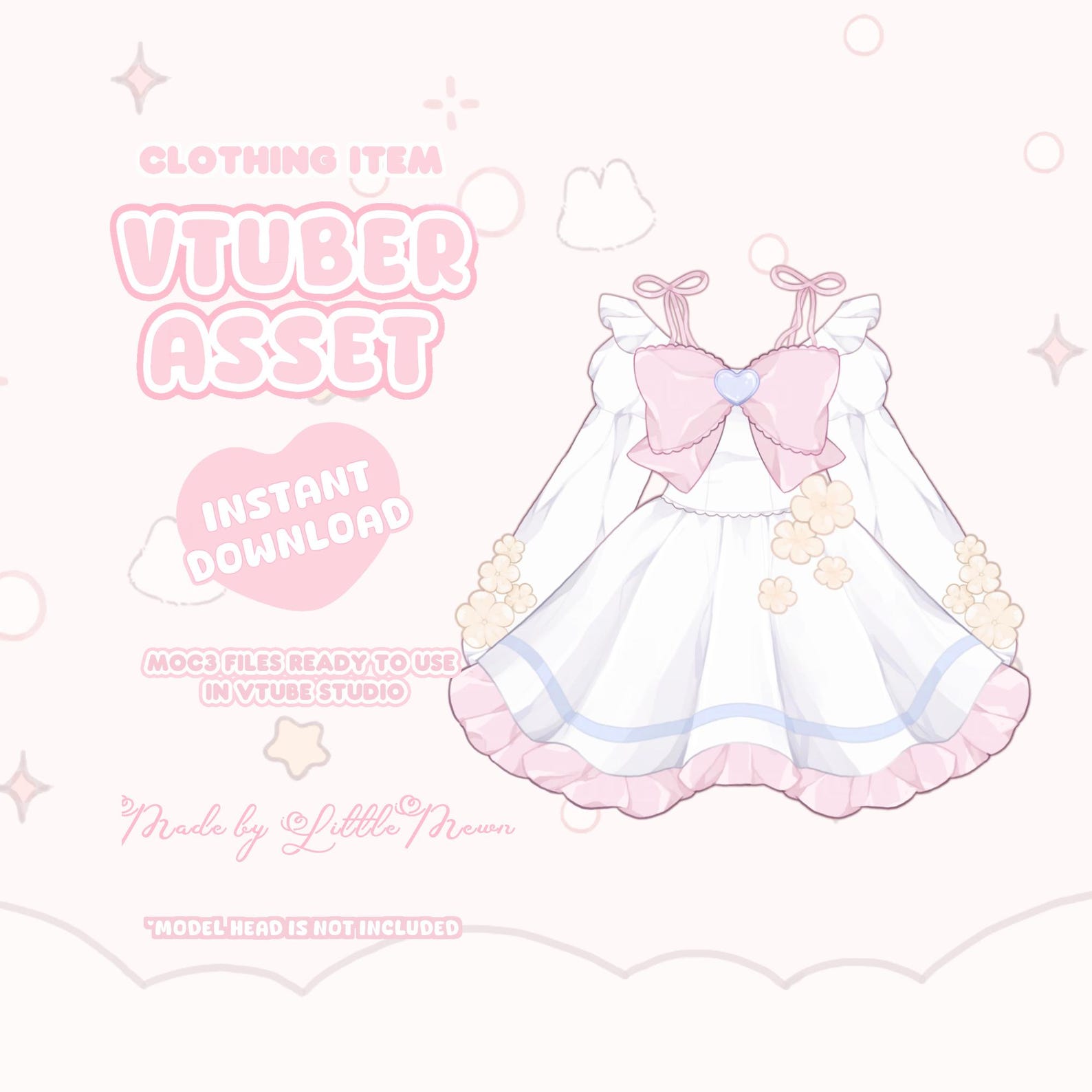 Vtuber Asset | Winter Princess Leia Dress | Vtube Studio - Etsy