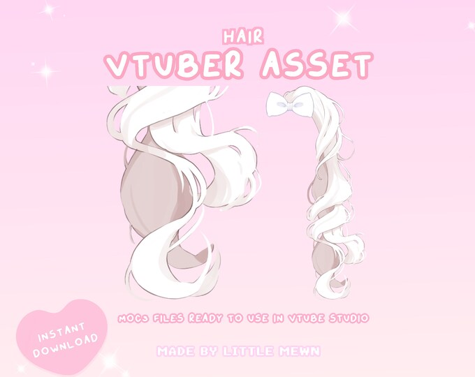 Rigged Vtuber Asset Twintails With Bow Accessory 5 Preset Colors - Etsy