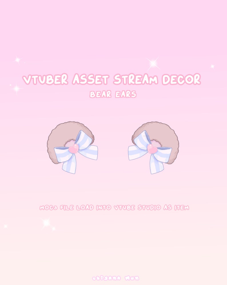 Vtuber Asset Rigged Cute Vtuber Bear Ears - Etsy