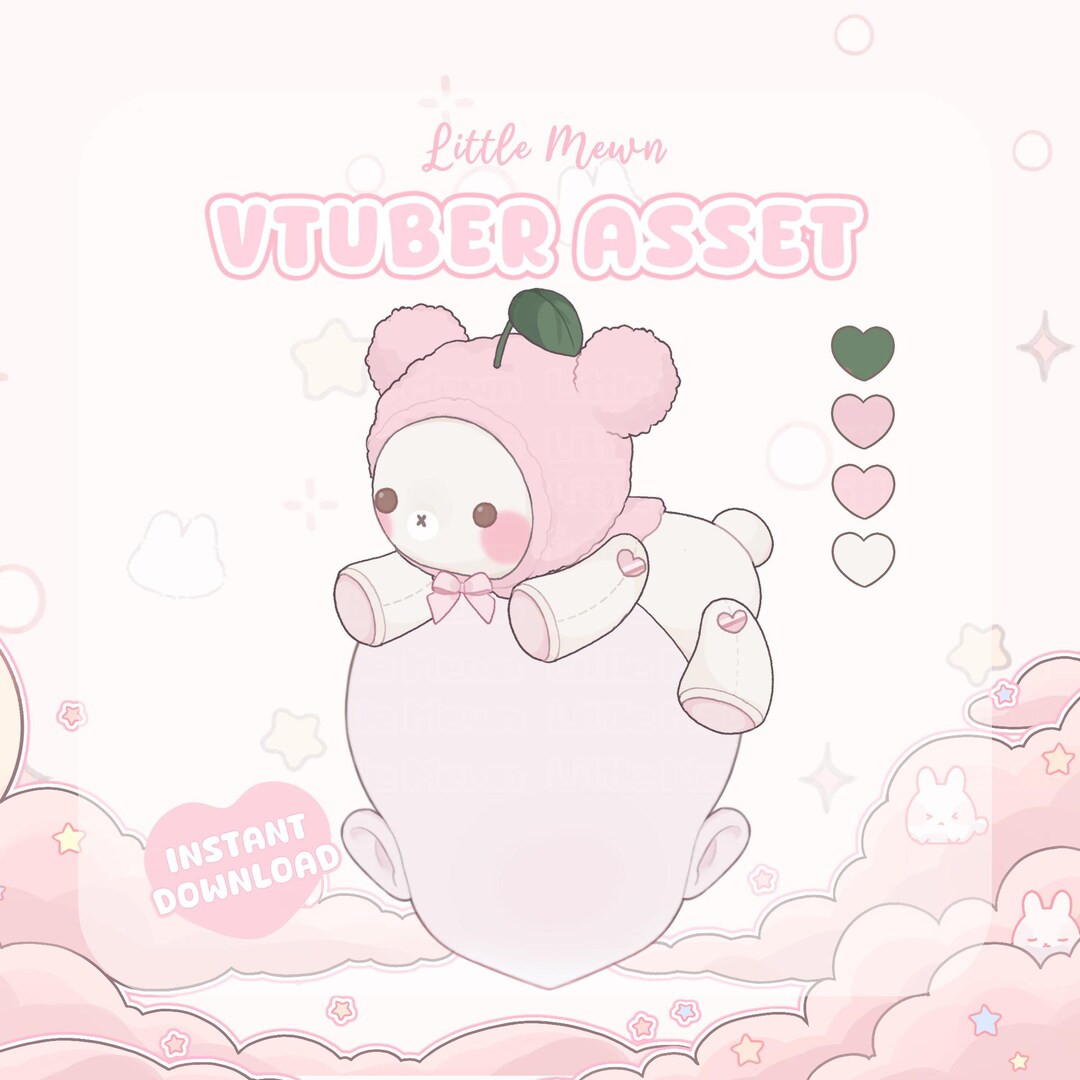 Vtuber Asset | Cherry Bear Plush | Vtube Studio - Etsy