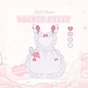 Vtuber Asset | Sweetheart Apron Strawberry Parfait | Vtube Studio - Etsy