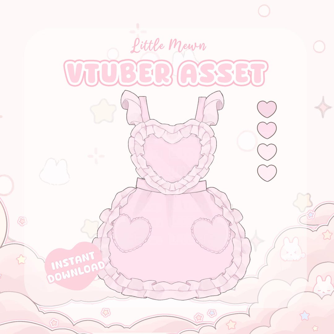 Vtuber Asset | Rigged Sweetheart Apron - Etsy