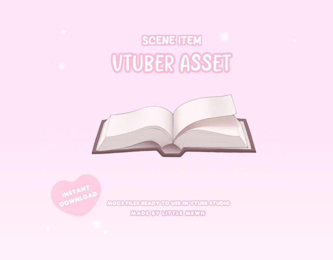 Vtuber Asset | Rigged Floating Magic Book - Etsy