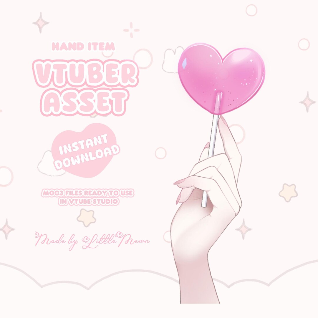 Vtuber Asset | Rigged Heart Lollipop - Etsy