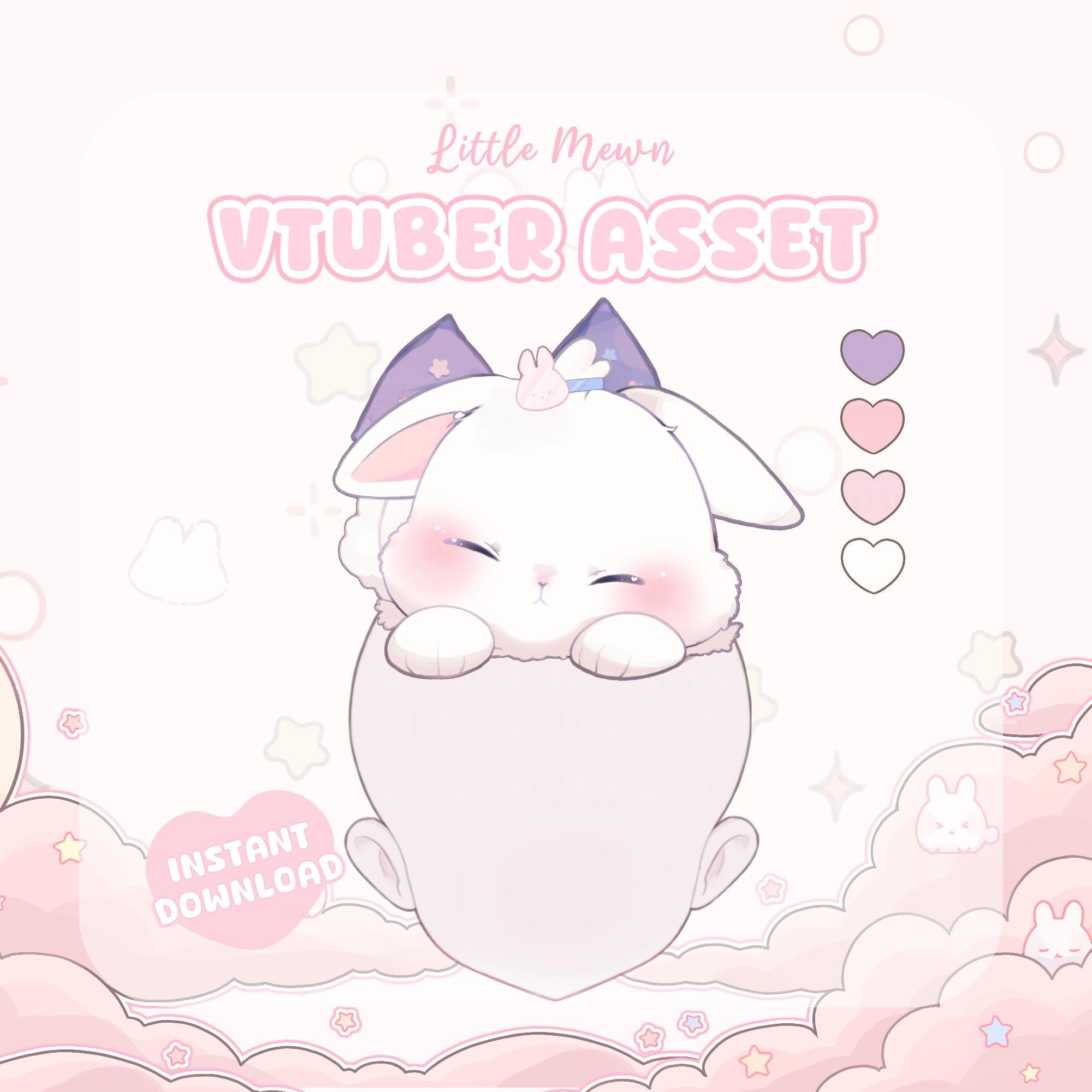Vtuber Asset | Rigged Sleeping Bunny - Etsy