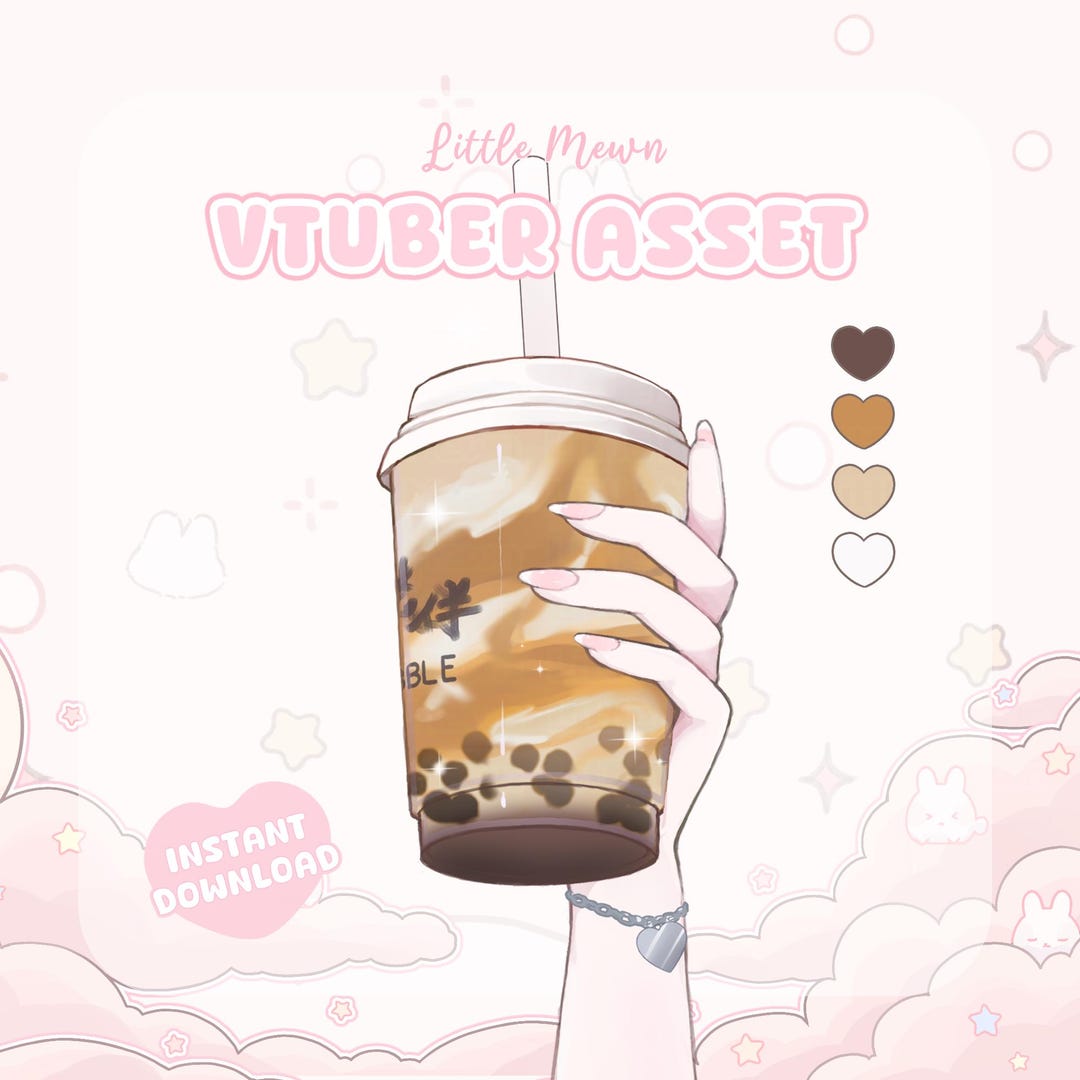 Vtuber Asset | Rigged Brown Sugar Bubble Tea - Etsy