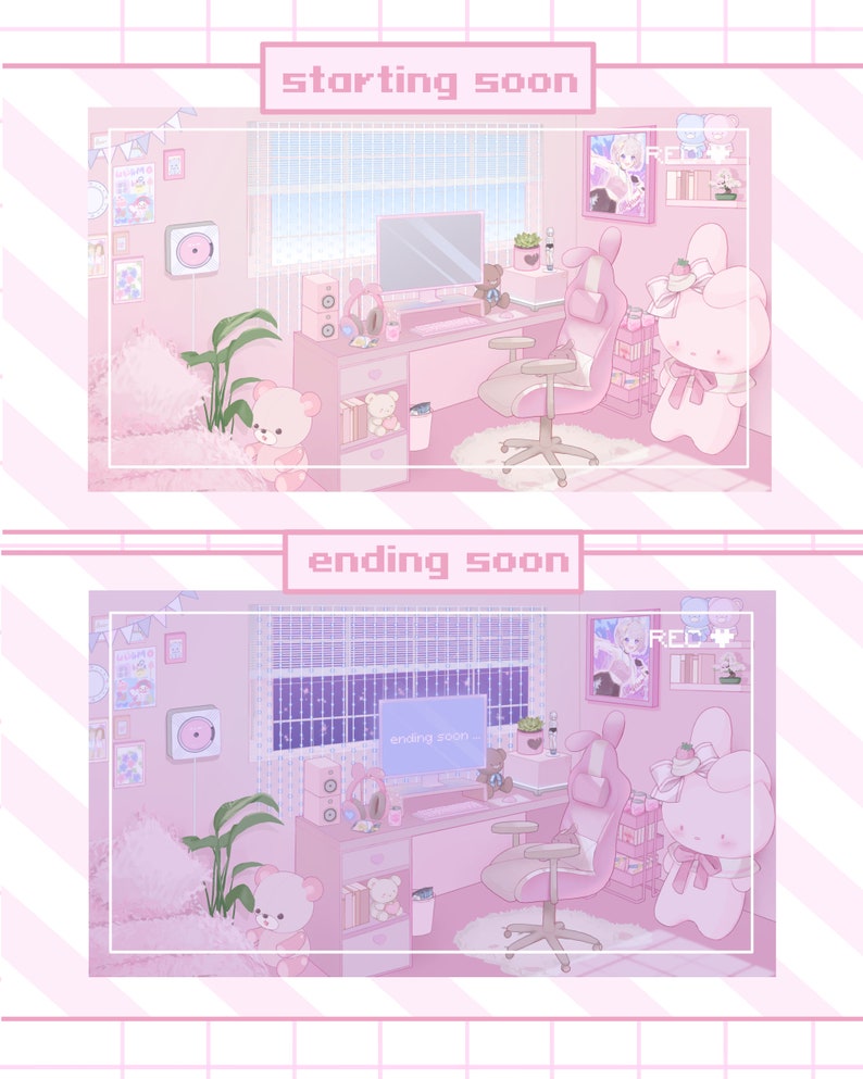 ANIMATED Screens Cute Pink Lofi Aesthetic Kawaii Gamer - Etsy