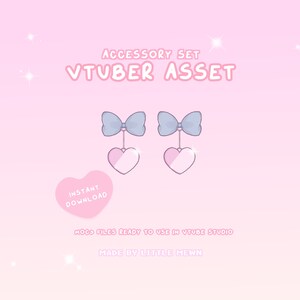 Vtuber Asset | Rigged Cute Ribbon and Earring Set - Etsy