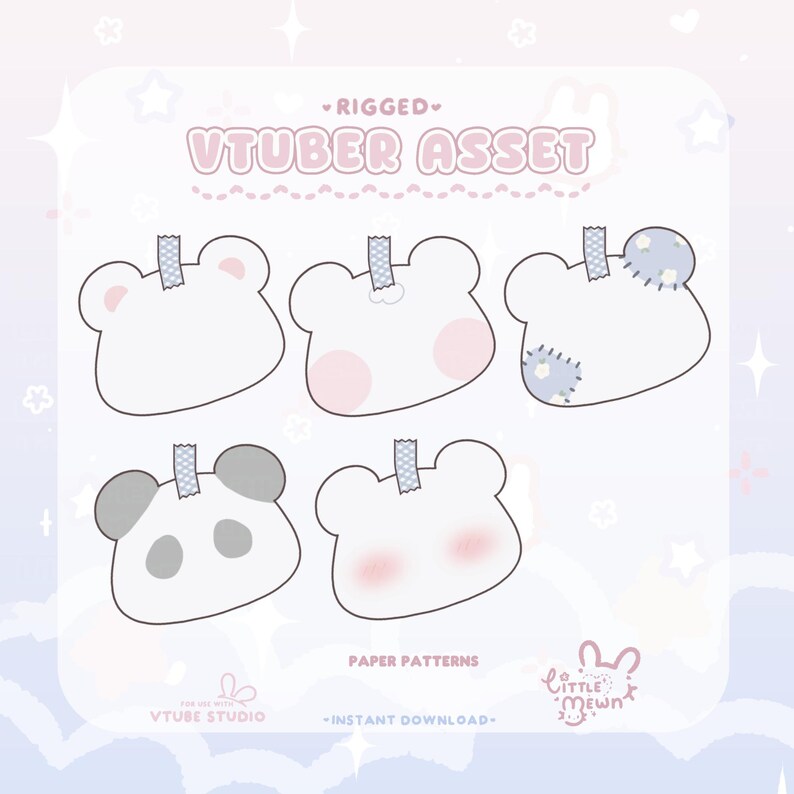 Vtuber Asset | Customizable Oso Bear Sticky Note | Vtube Studio - Etsy