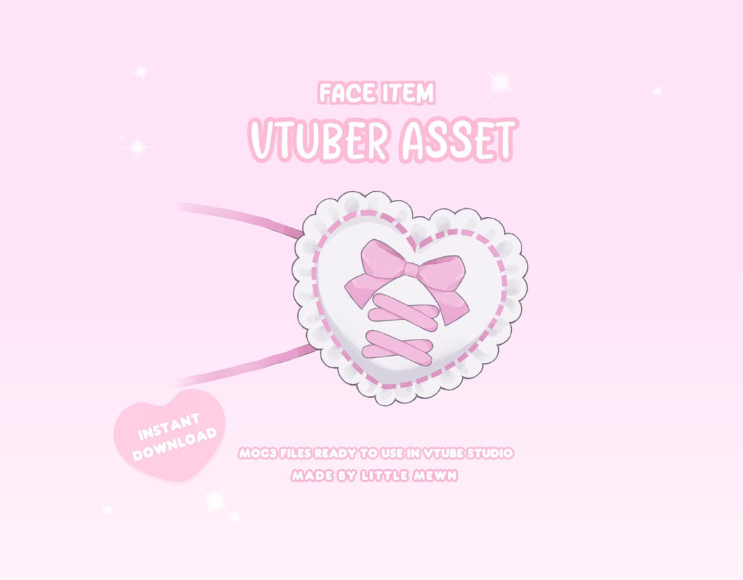 Vtuber Asset | Rigged Heart Ribbon Eye Patch - Etsy
