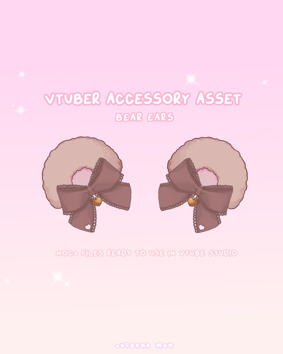 Vtuber Asset | Rigged Chocolate Bear Ears - Etsy
