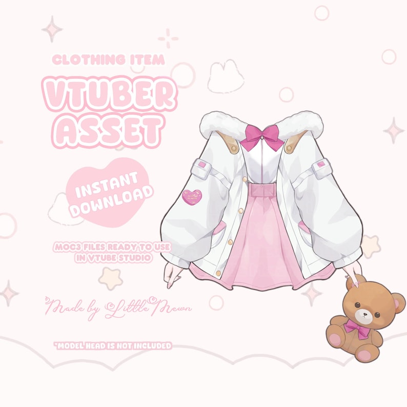Vtuber Asset | Rigged Peony Ensemble Outfit - Etsy