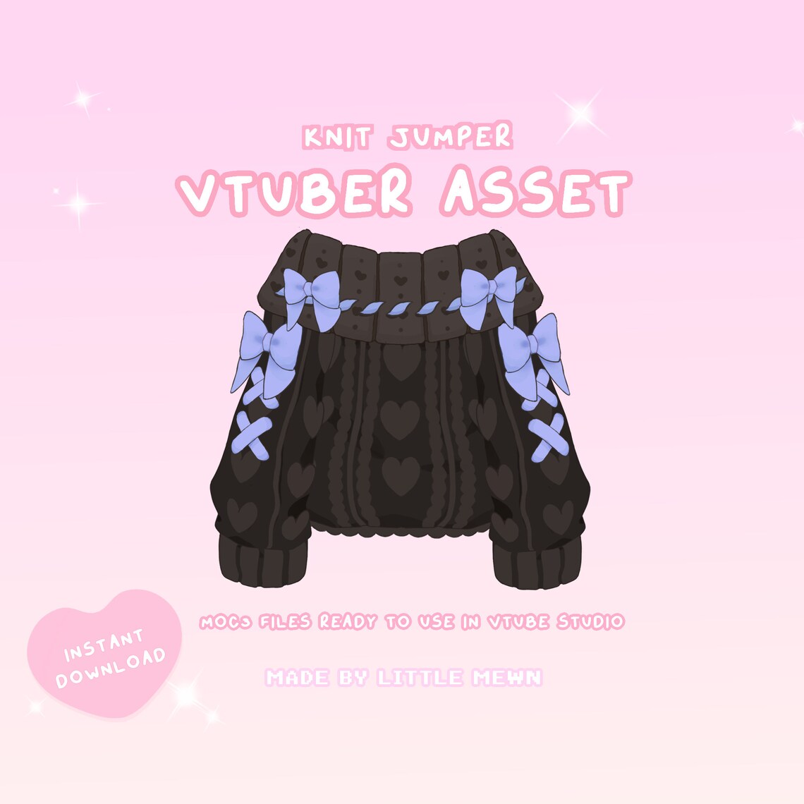 Vtuber Asset Rigged Ribbon Knit Cardigan - Etsy