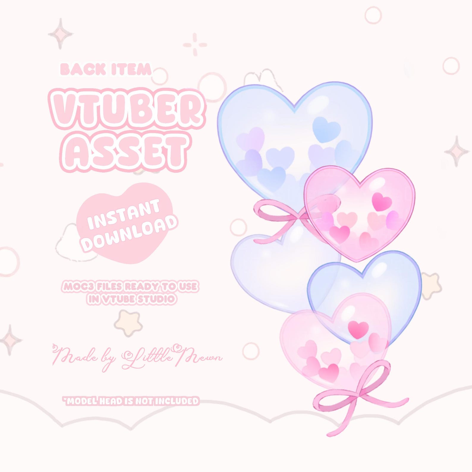 Vtuber Asset | Rigged Heartopia Confetti Balloons - Etsy