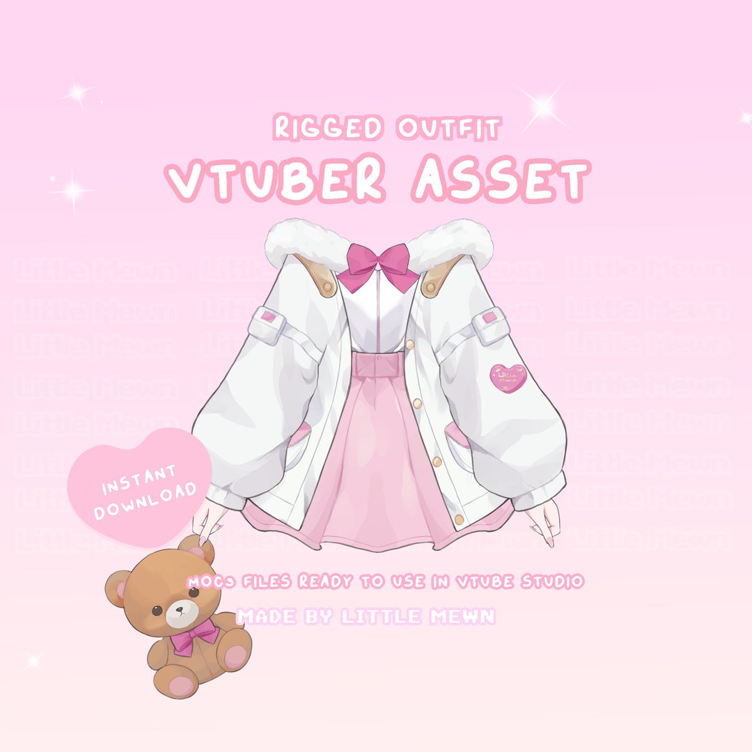 Vtuber Asset | Rigged Peony Ensemble Outfit - Etsy
