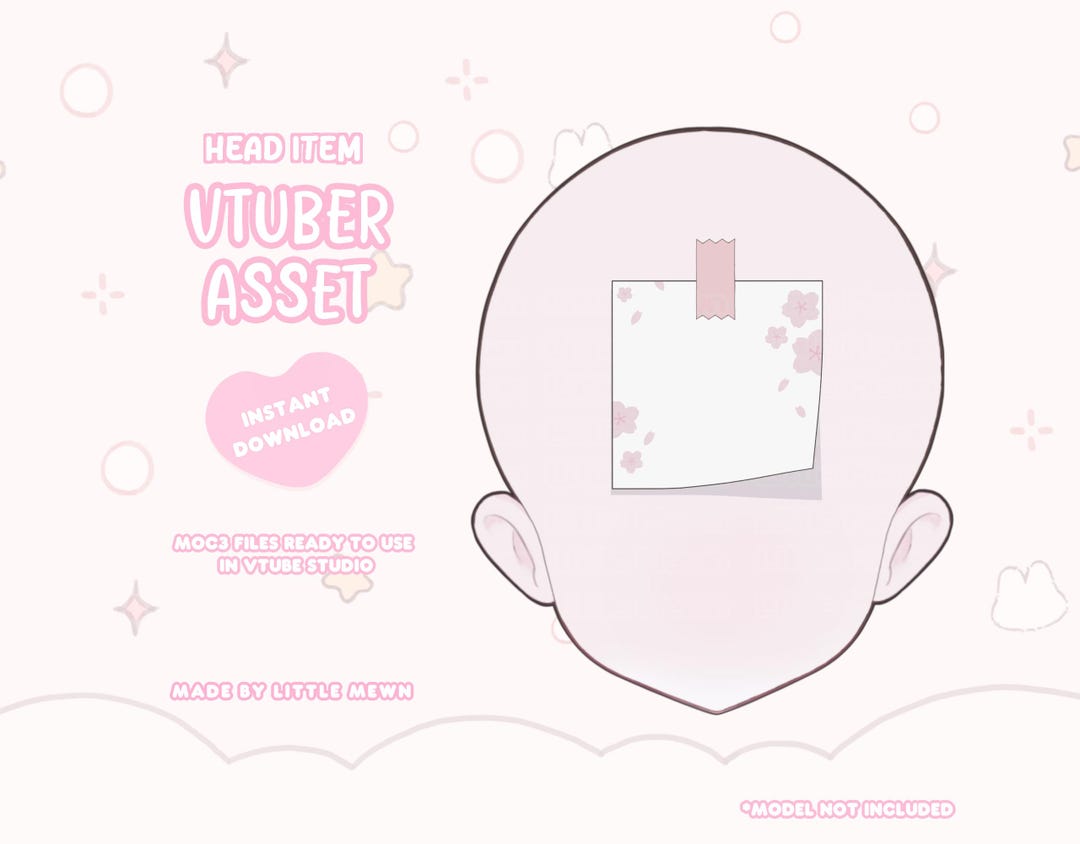 Vtuber Asset | Customizable Sticky Note | Vtube Studio - Etsy