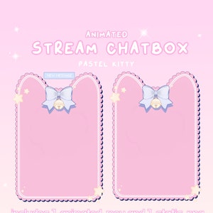 Animated Chat Box |twitch Overlay With Cute Pink Cat Design - for ...