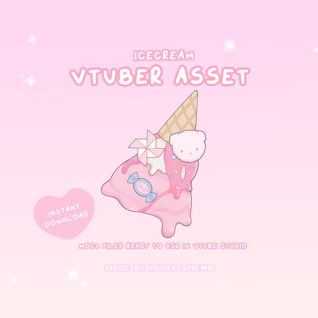 Vtuber Asset | Rigged Pink Pin Wheel Ice Cream - Etsy