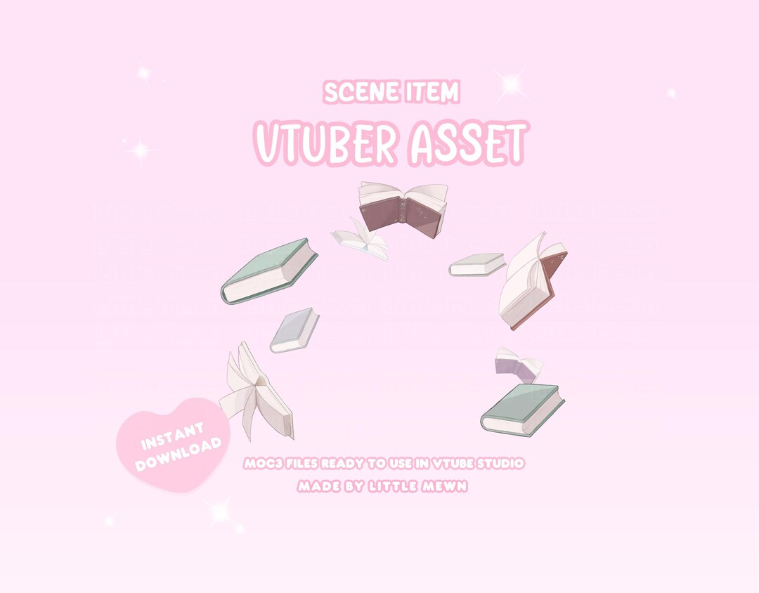 Vtuber Asset | Rigged Floating Magic Books - Etsy