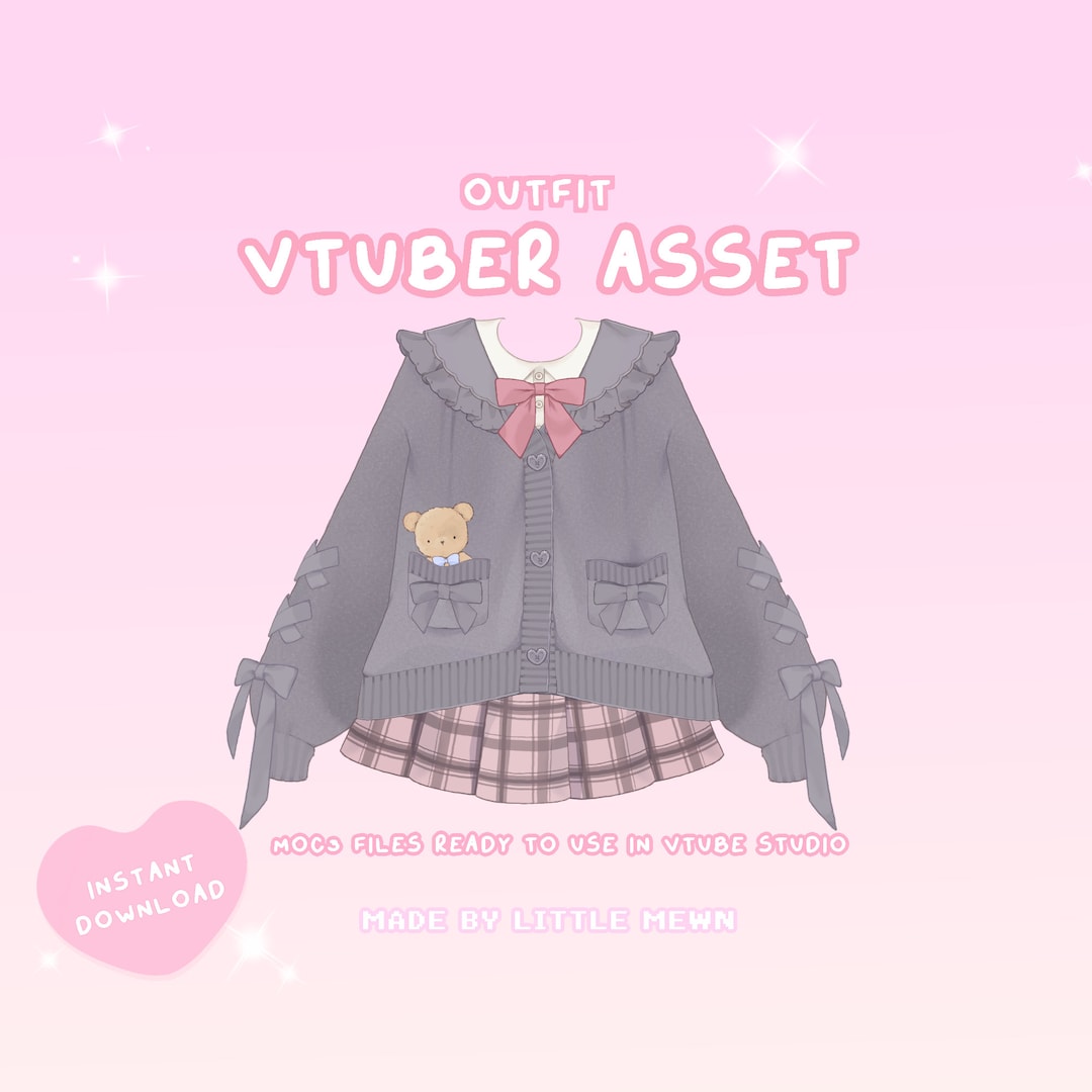 Vtuber Asset | Rigged Pretty in Plaid Outfit - Etsy