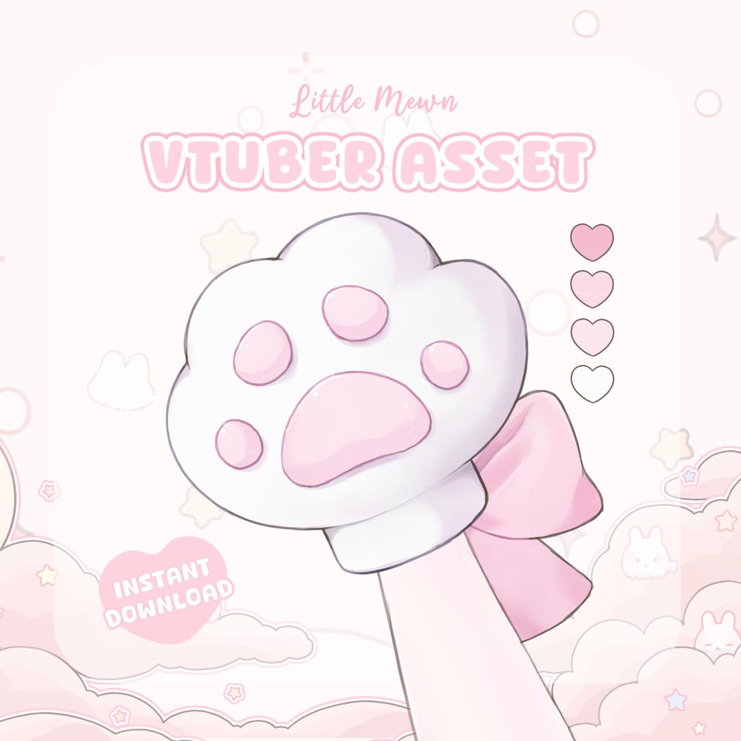 Vtuber Asset | Rigged Kitty Paw Ribbons - Etsy
