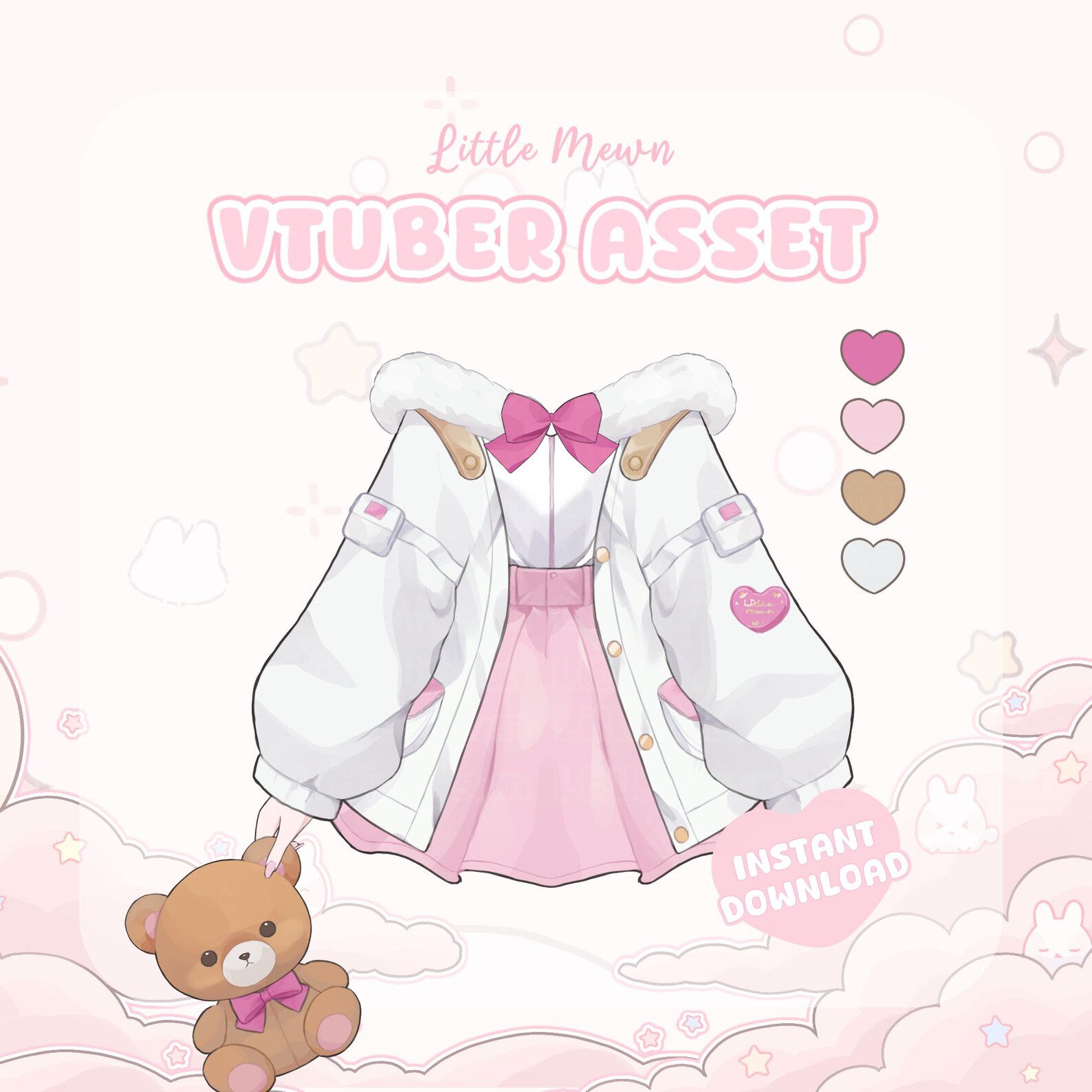 Vtuber Asset | Rigged Peony Ensemble Outfit - Etsy