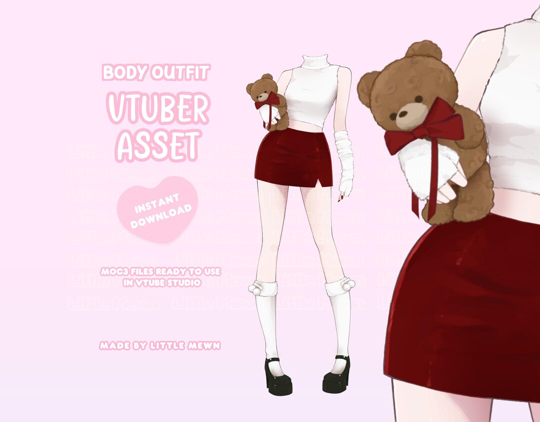 Vtuber Asset | Winter Berry Body Outfit | Vtube Studio - Etsy