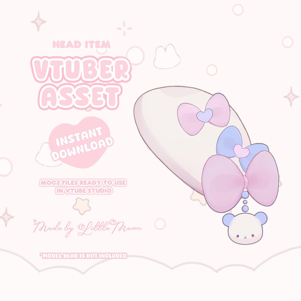 Vtuber Asset | Rigged Pastel Puff Bear-et - Etsy