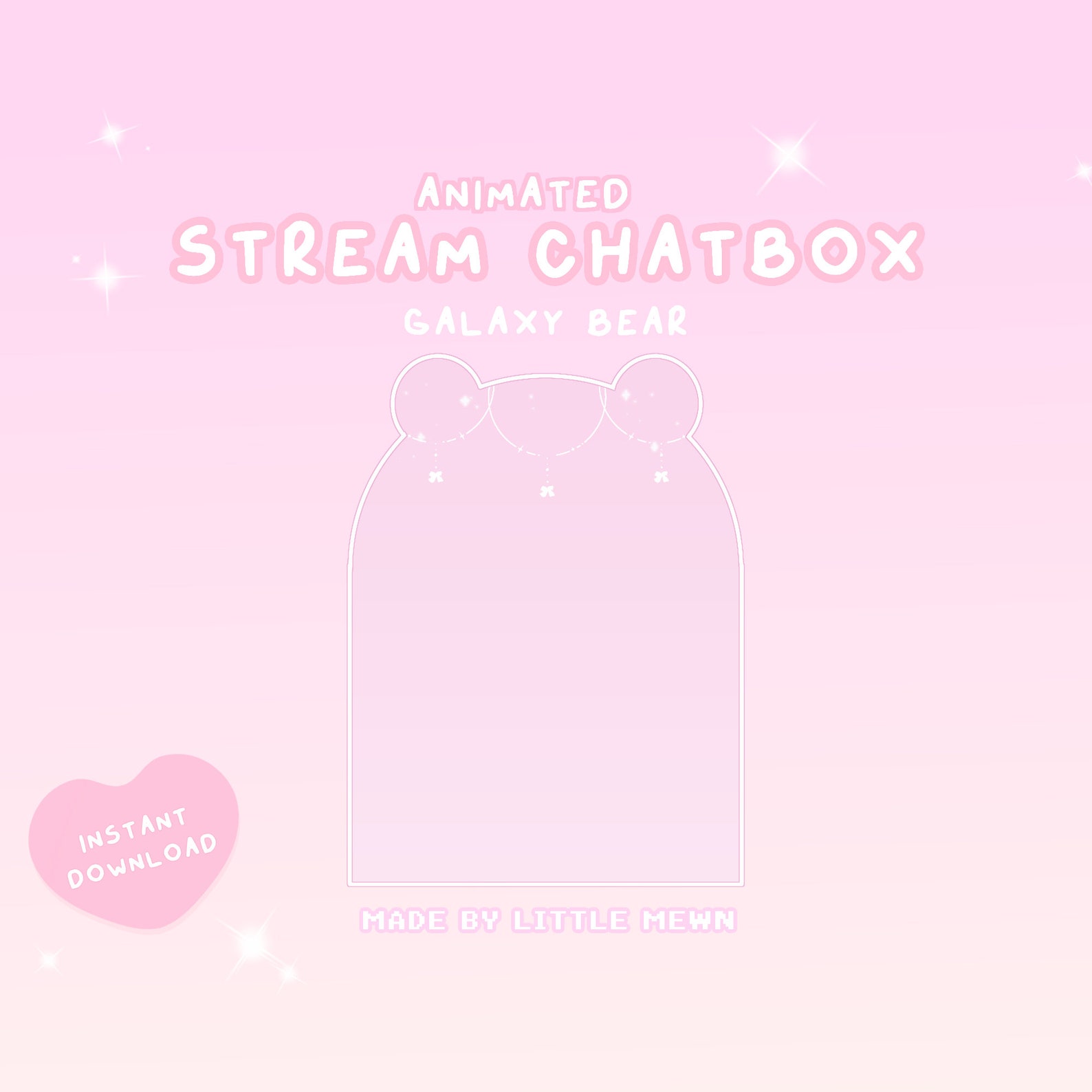 Animated Chat Box Cute Twitch Overlay With Adorable Pink - Etsy