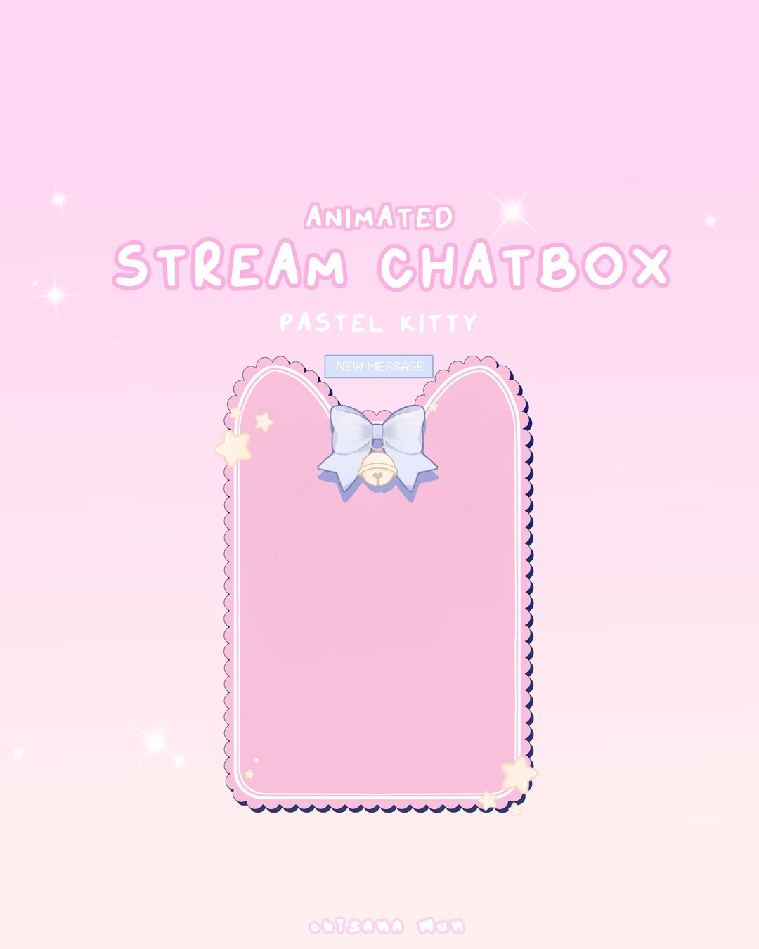 Animated Chat Box |twitch Overlay With Cute Pink Cat Design - for ...