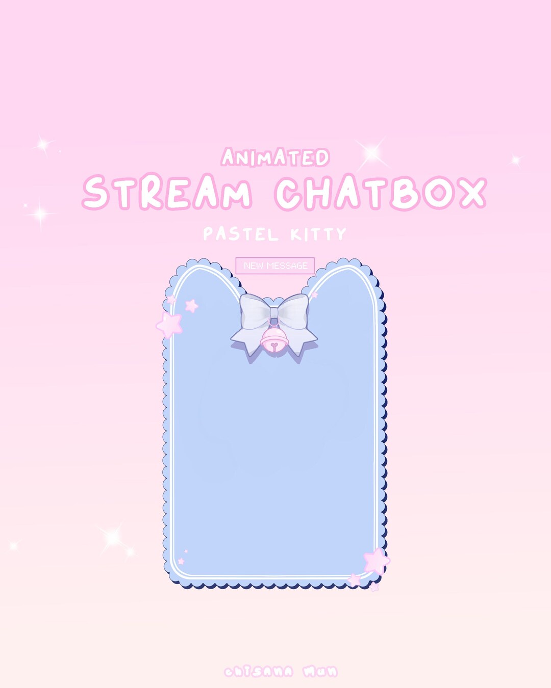 Animated Chat Box | Cute Twitch Overlay With Adorable Blue Cat Design ...