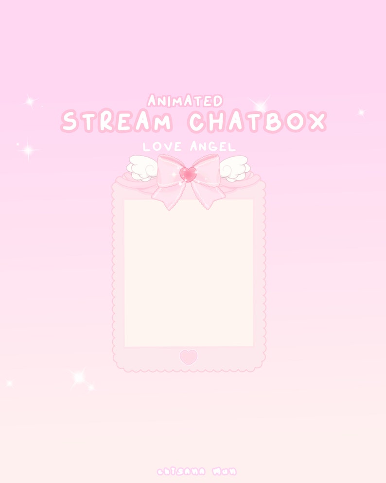 Animated Chat Box Cute Twitch Overlay With Adorable Pink - Etsy