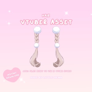 Vtuber Asset | Rigged Pom Braid - Etsy