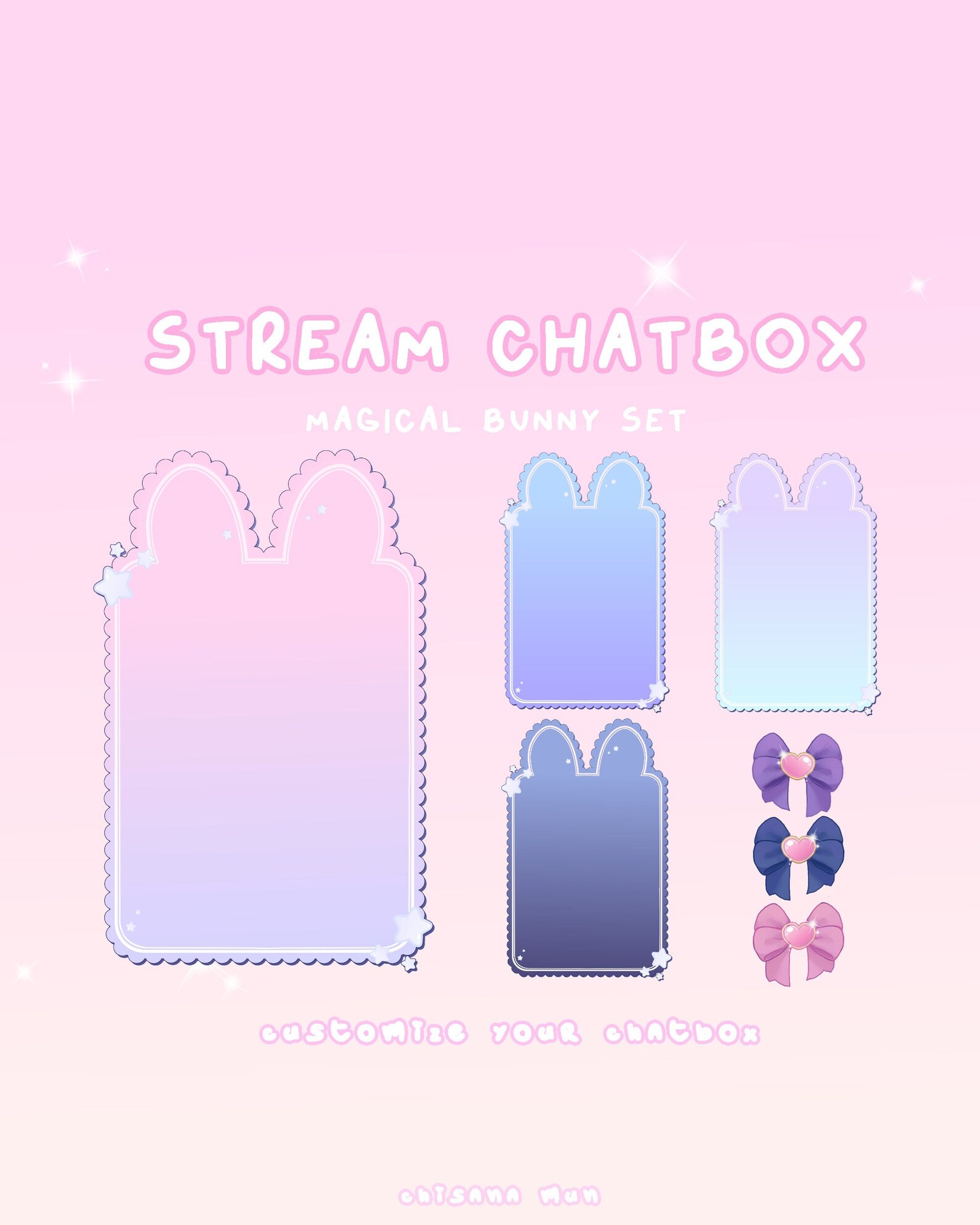 Magical Bunny Chat Box Bundle for Streaming on Twitch OBS - Etsy